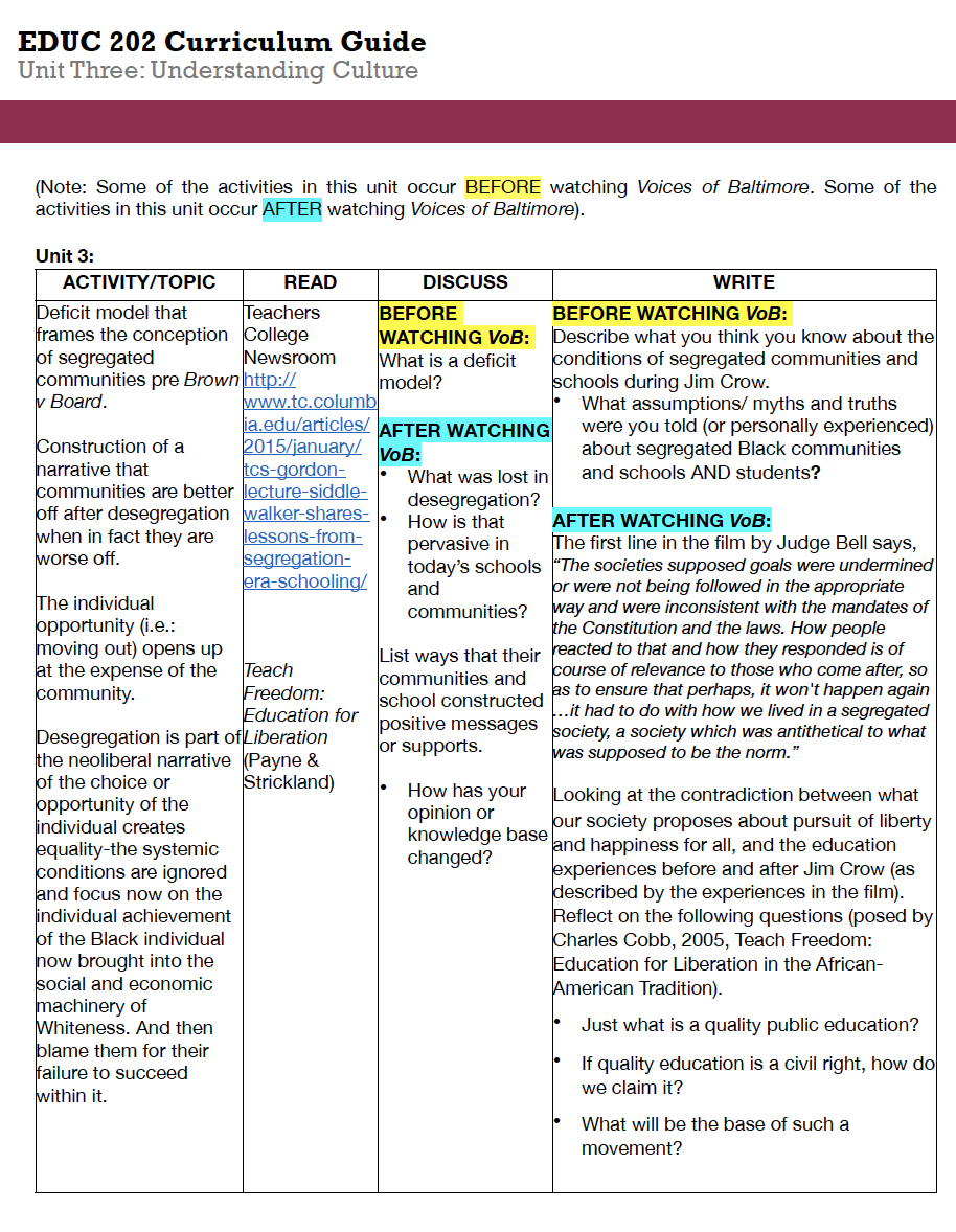 Unit Three Sample: Understanding Culture